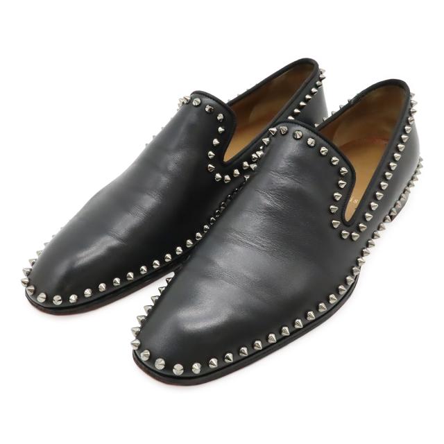 Christian Louboutin クリスチャン ルブタン ローファー 革靴 スタッズ　スパイク レザー ブラック 黒 メンズ #43 1/2 日本サイズ約28.5cm 3150601