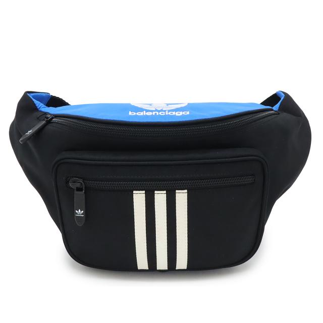 BALENCIAGA バレンシアガ アディダスコラボ ボディバッグ バムバッグ ウエストポーチ ウエストバッグ ナイロンキャンバス ブラック ブルー 721858