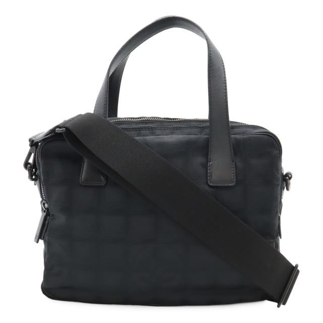 CHANEL シャネル ニュートラベルライン ハンドバッグ 2WAY トートバッグ ナイロンジャガード レザー ブラック 黒 A15970
