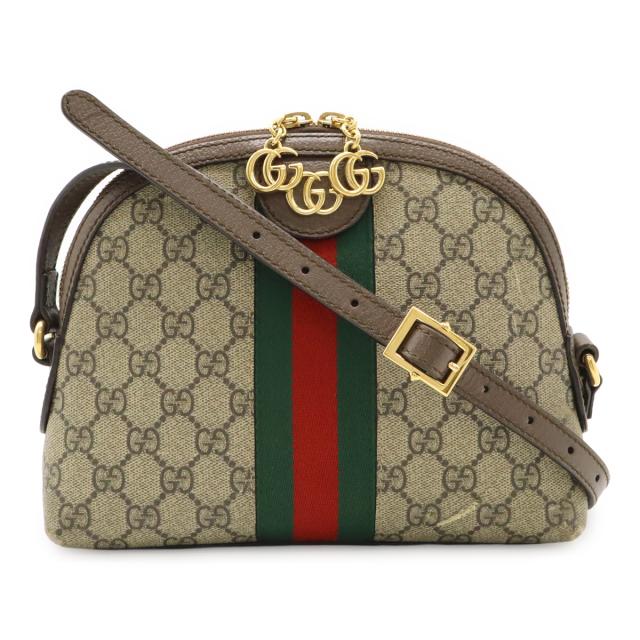 GUCCI グッチ オフィディア GGスプリーム シェリーライン スモール ショルダーバッグ ポシェット PVC レザー ベージュ モカブラウン 499621