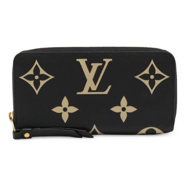 LOUIS VUITTON ルイ ヴィトン モノグラムアンプラント ジッピーウォレット ラウンドファスナー 長財布 バイカラー ブラック ベージュ M80481