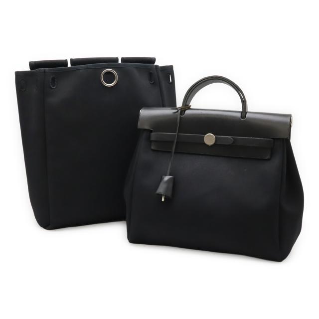 HERMES エルメス エールバッグ アドPM リュックサック バックパック 2WAY ハンドバッグ トワルオフィシエ レザー ブラック 黒 □E刻印