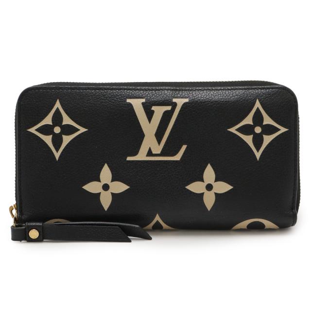 LOUIS VUITTON ルイ ヴィトン モノグラムアンプラント ジッピーウォレット ラウンドファスナー 長財布 バイカラー ブラック ベージュ M80481