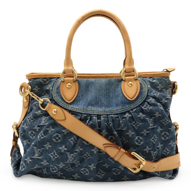 LOUIS VUITTON ルイ ヴィトン モノグラムデニム ネオカヴィMM トートバッグ ハンドバッグ 2WAY ショルダーバッグ 肩掛け ブルー 青 M95349