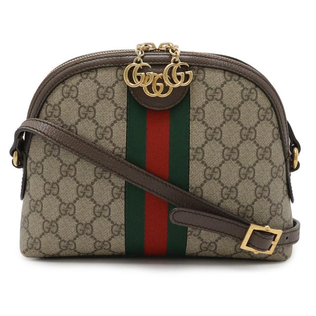 GUCCI グッチ オフィディア スモール GGスプリーム シェリーライン ショルダーバッグ ポシェット PVC レザー ベージュ モカブラウン 499621