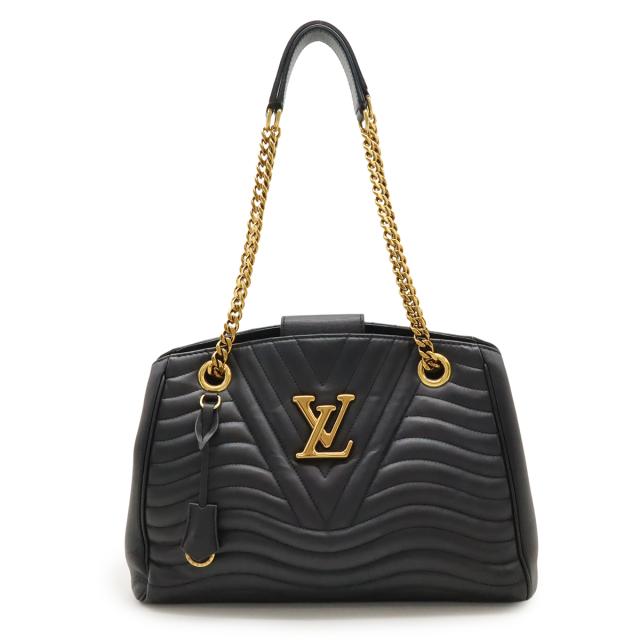 LOUIS VUITTON ルイ ヴィトン ニューウェーブ チェーントート ショルダートート カーフレザー ノワール ブラック 黒 M51496