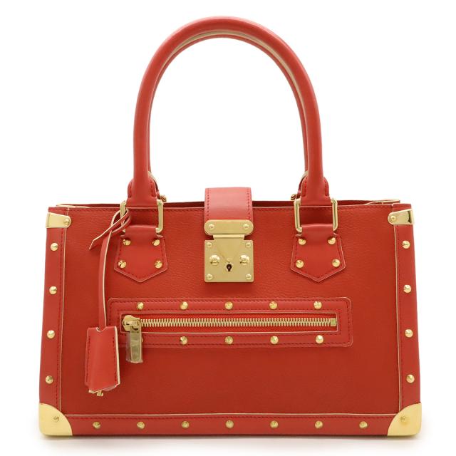 LOUIS VUITTON ルイ ヴィトン スハリ ファビュロー トートバッグ ハンドバッグ スタッズ レザー ジェラニウム レッド 赤 M91849