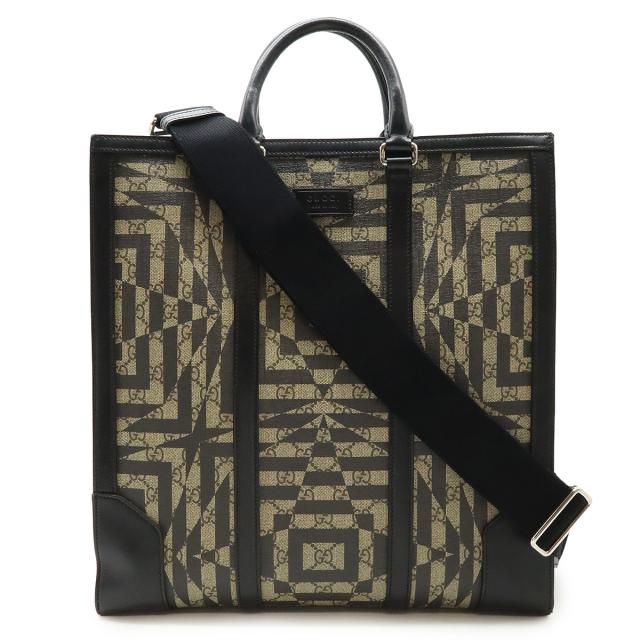 GUCCI グッチ GGカレイド GGカレイドスコープ トートバッグ 2WAY ショルダーバッグ PVC レザー ベージュ ブラック 黒 406387