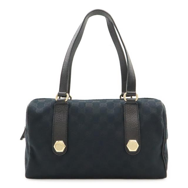 GUCCI グッチ GGキャンバス ハンドバッグ ミニボストン ショルダーバッグ セミショルダー レザー ブラック 黒 ゴールド金具 154457