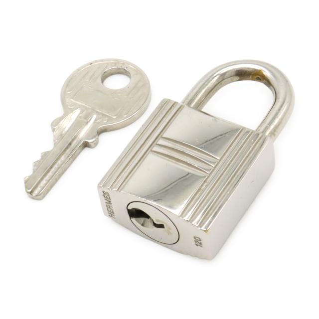 HERMES エルメス カデナ パドロック 南京錠 No.120 鍵 カギ キー付き メタル シルバー