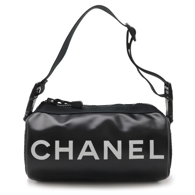 CHANEL シャネル スポーツライン ココマーク ワンショルダー ショルダーバッグ 肩掛け ラバー ナイロン ブラック 黒 ホワイト 白 A28561