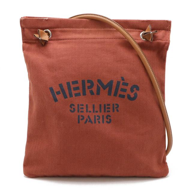 HERMES エルメス サック アリーヌMM ショルダーバッグ ワンショルダー セミショルダー トワルシェブロン レザー テラコッタ ブラウン
