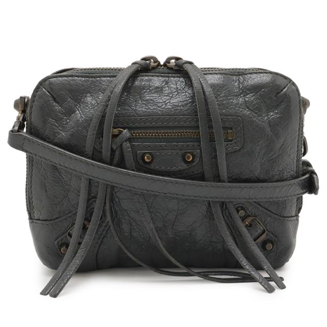 BALENCIAGA バレンシアガ クラシック レポーター XS ショルダーバッグ セミショルダー 斜め掛け レザー グレー 488795