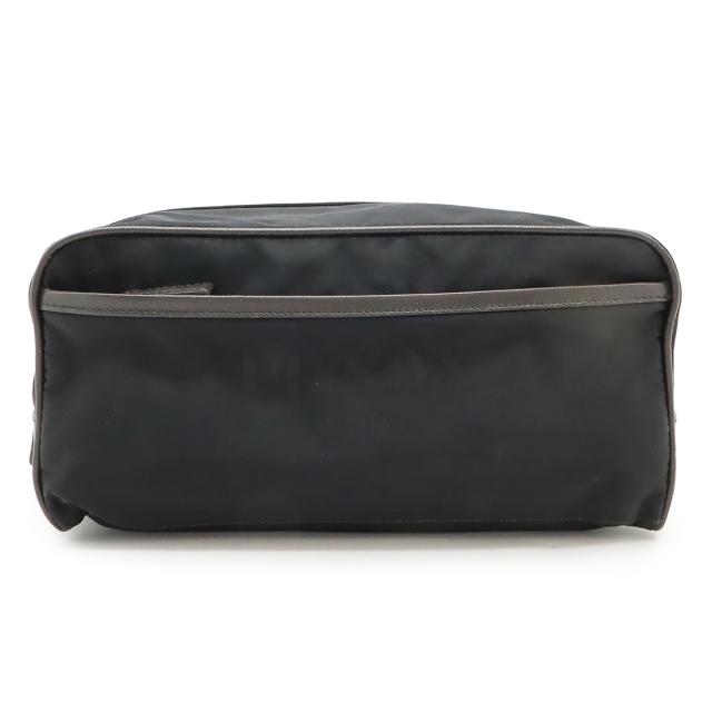 PRADA プラダ ロゴジャガード トライアングルロゴ セカンドバッグ クラッチバッグ マルチポーチ ナイロン NERO 黒 ブラック シルバー金具