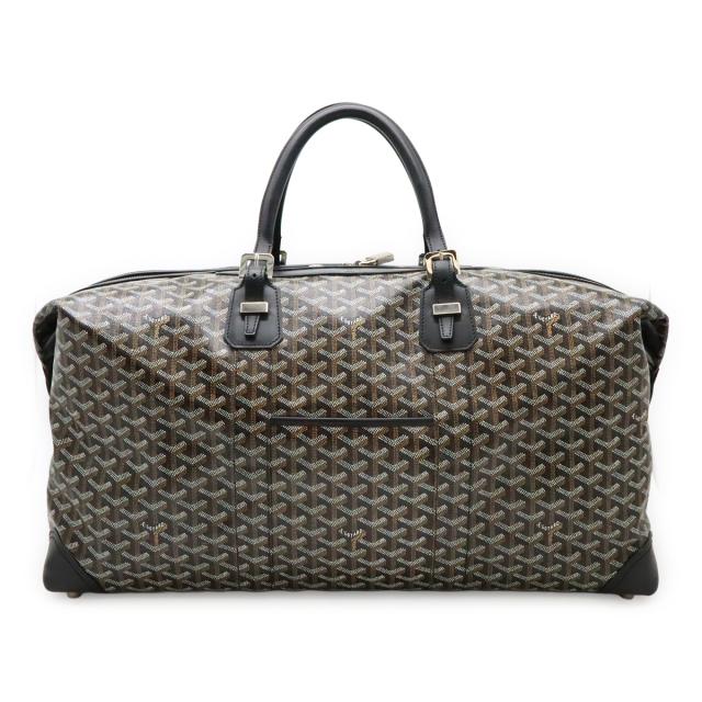 GOYARD ゴヤール ボウリング55 ボーイング55 ボストンバッグ トラベルバッグ 旅行バッグ ヘリンボーン柄 PVC レザー ブラック 黒 シルバー金具