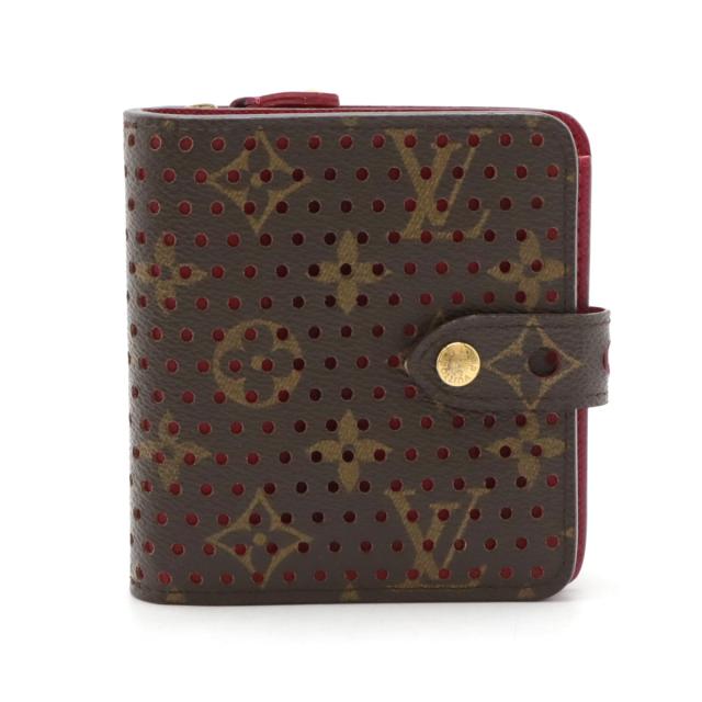 LOUIS VUITTON ルイ ヴィトン モノグラムペルフォ コンパクトジップ 2つ折財布 二つ折り財布 パンチング フューシャ ピンクパープル M95188