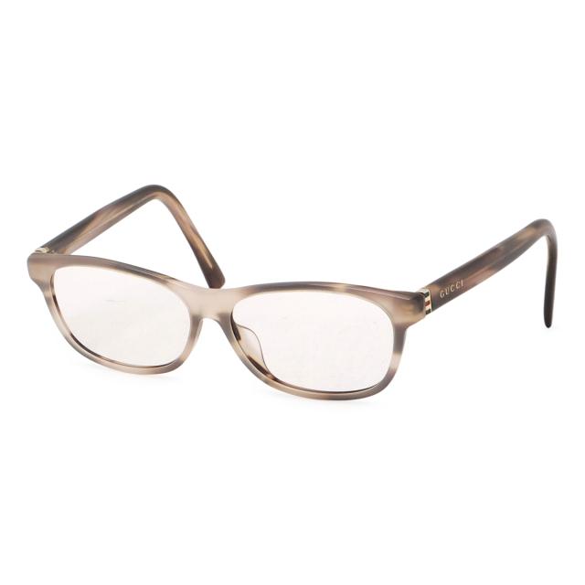 GUCCI グッチ 眼鏡 めがね メガネフレーム 度入り ウェリントンシェリプ ライトブラウン クリアホワイト デミブラウン ゴールド金具 GG0458OA