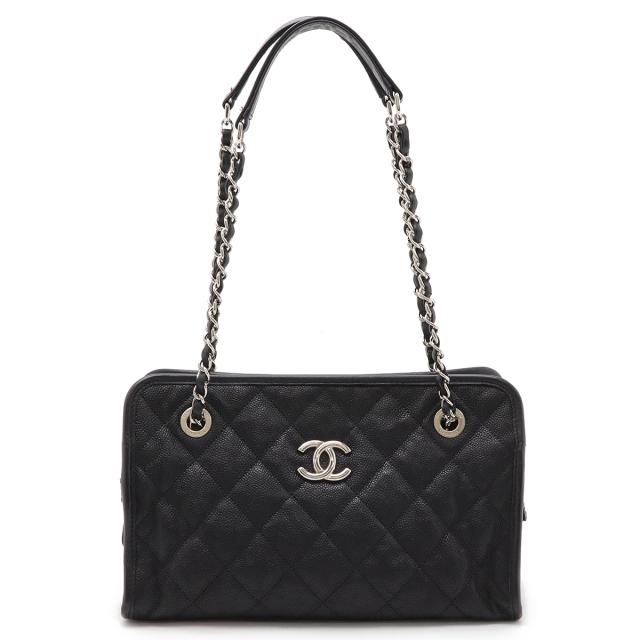 CHANEL シャネル フレンチリビエラ マトラッセ ココマーク ショルダーバッグ チェーンショルダーバッグ キャビアスキン ブラック 黒 A66805