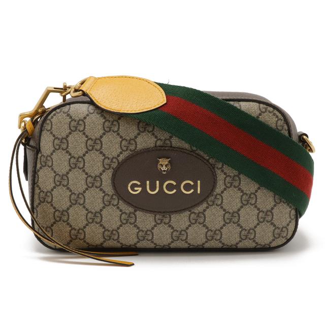 GUCCI グッチ GGスモール GGスプリーム ネオヴィンテージ メッセンジャーバッグ ショルダーバッグ 2WAY クラッチバッグ PVC ベージュ 476466
