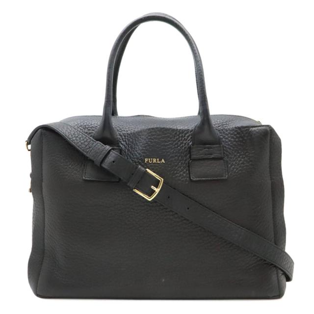FURLA フルラ カプリッチョ ハンドバッグ トートバッグ 2WAY ショルダーバッグ レザー ダークグレー ゴールド金具