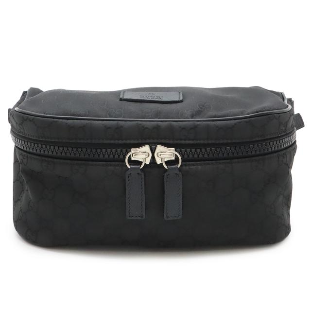 GUCCI グッチ GGナイロン ボディバッグ ウエストバッグ ウエストポーチ ヒップバッグ ショルダーバッグ レザー ブラック 黒 グレー 509643