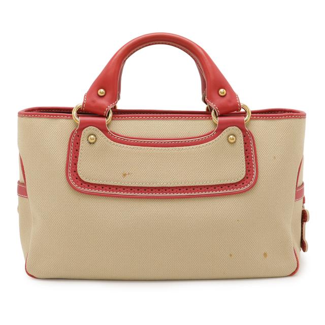 CELINE セリーヌ ブギーバッグ ハンドバッグ トートバッグ キャンバス レザー ベージュ ピンク ゴールド金具