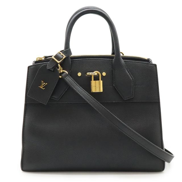 LOUIS VUITTON ルイ ヴィトン シティ スティーマーPM ハンドバッグ 2WAY ショルダーバッグ レザー ノワール 黒 ブラック M53028