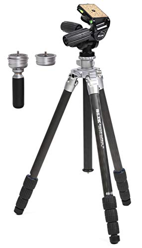 SLIK カーボン三脚 システムカーボン 74 4段 ナットロック式 3ウェイ雲台 アクセサリーポート装備 109281