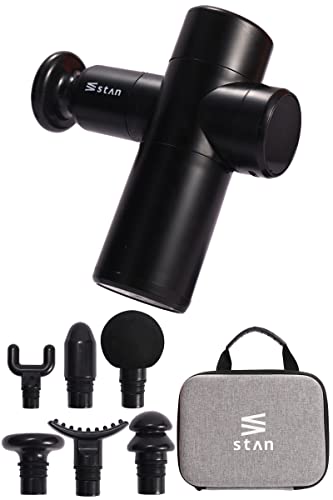 stan 筋膜リリースガン 小型 ハンディ 振動マシン 軽量365g 30段階振動 ボディケア 筋膜 リリースガン 静音 6種類アタッチメント コンディショニングガン (ブラック)