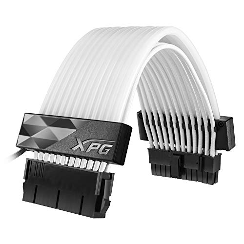 XPG PRIME ARGB EXTENSION CABLE - MB 24pin電源延長ケーブル [ アドレッサブルRGB LED 36灯搭載 ] ARGBEXCABLE-MB-BKCWW