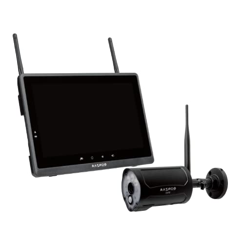 マスプロ電工(MASPRO) モニター＆ワイヤレスＨＤカメラセット 10.1インチモニター フルハイビジョン 夜間撮影対応 人感センサー モーション検知 赤外線投光器内蔵 センサーライト機能 警告音 通話機能 WHCBL10ML