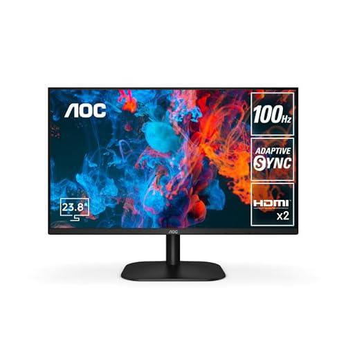 AOC モニター ディスプレイ 24B2H2/11, 23.8インチ, 1920×1080@100Hz, 1ms(MPRT), HDMI1.4 x 2, ブルーライト低減, フリッカーフリー, Adaptive Sync,