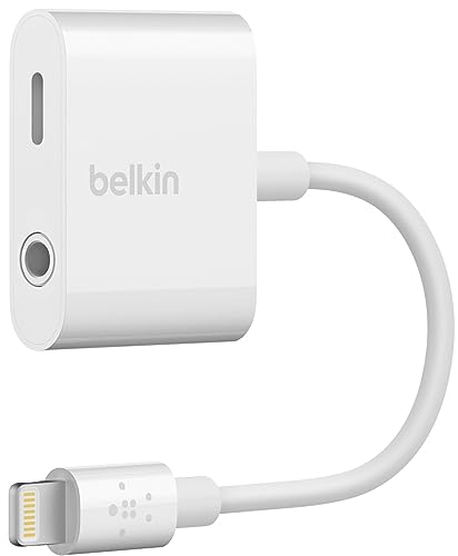 Belkin ライトニング & 3.5mmオーディオ デュアルアダプター iPhone 14 / 13 / 12 / SE / 11 / XR 対応 MFi認証 イヤホン・充電同時可 データ転送対応 ホワイト F8J212BTWHT