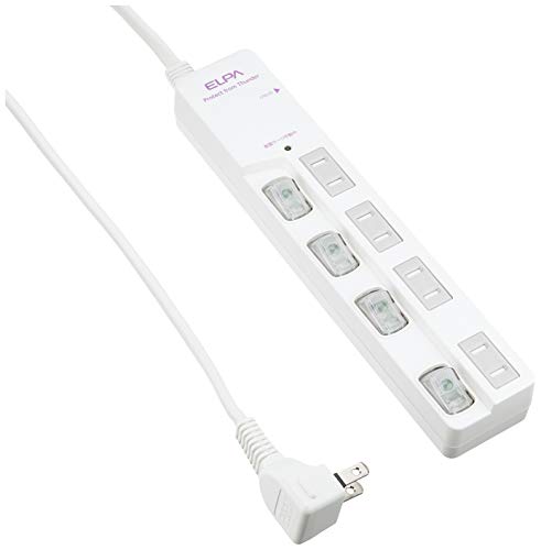 エルパ (ELPA) スイッチ付タップ 雷ガード コンセント 延長コード LED 上差し 4個口 2m ブレーカー WLS-LU420SB(W)の通販はau PAY マーケット ...