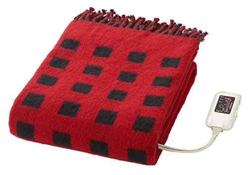 日本製 電気ひざ掛け リバーシブルタイプ レッド SB-H501