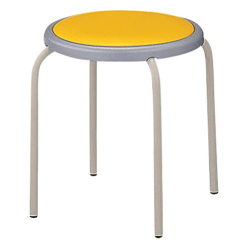 アズワン 丸イス 背なし イエロー S-153-C (1脚入り) /8-9007-05