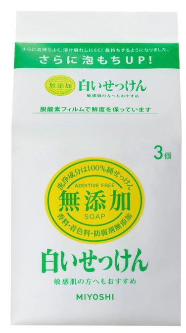 ミヨシ　無添加　白いせっけん　１０８ｇＸ３個×12パック