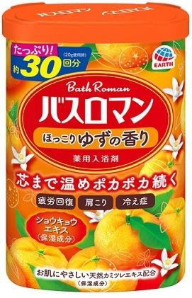 アース製薬 バスロマン　ほっこりゆずの香り　６００ｇ×12パック