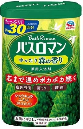 アース製薬 バスロマン　ゆったり森の香り　６００ｇ×12パック