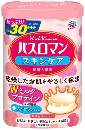 アース製薬 バスロマン　スキンケア　Ｗミルクプロテイン　６００ｇ×12パック