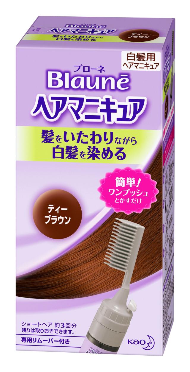 花王 ブローネ　ヘアマニキュア　ティーブラウン　クシ付×12パック