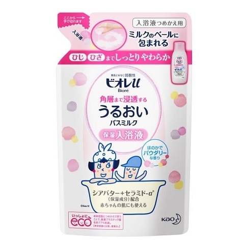花王 ビオレｕ　バスミルク　パウダリーな香り　つめかえ用　４８０ｍｌ×12パック