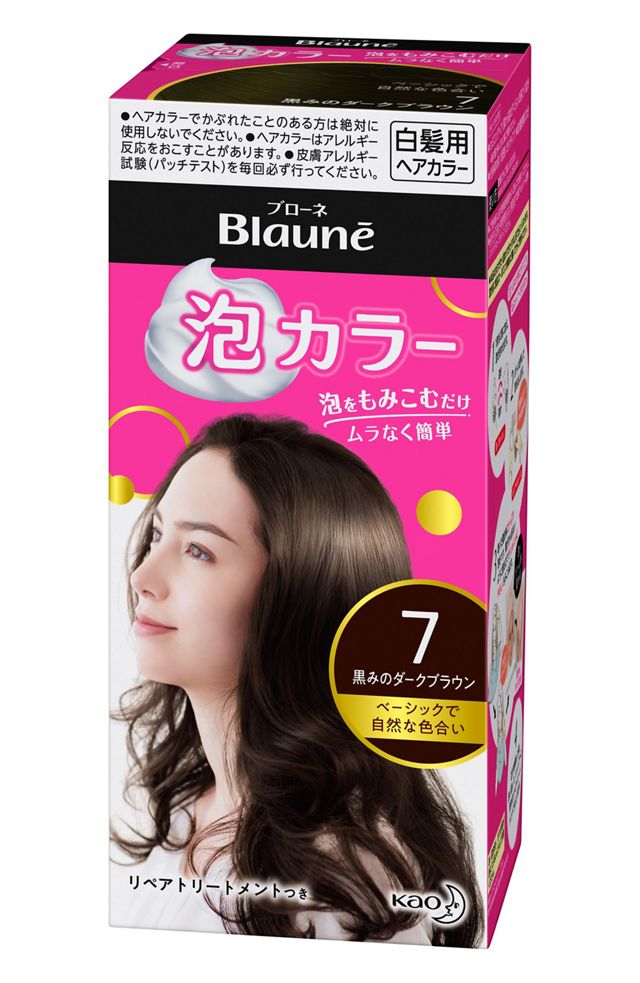 花王 ブローネ泡カラー　７　黒みのダークブラウン×12パック