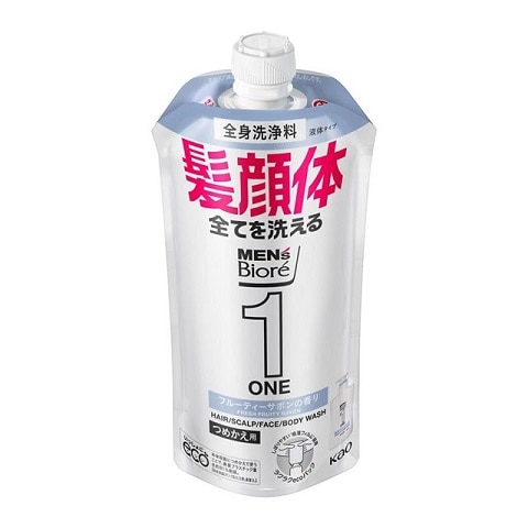 花王 メンズビオレＯＮＥ　オールインワン全身洗浄料　フルーティーサボンの香り　つめかえ用　３４０ｍｌ×12パック