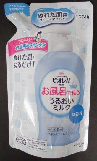 花王 ビオレｕ　お風呂で使う　うるおいミルク　無香料　つめかえ用　２５０ｍｌ×12パック