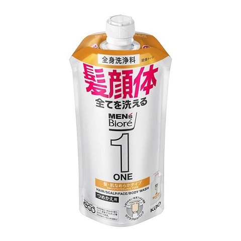 花王 メンズビオレＯＮＥ　オールインワン全身洗浄料　髪・肌なめらかタイプ　つめかえ用　３４０ｍｌ×12パック