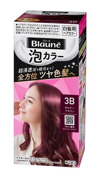 花王 ブローネ泡カラー　３Ｂ ボルドーブラウン×12パック