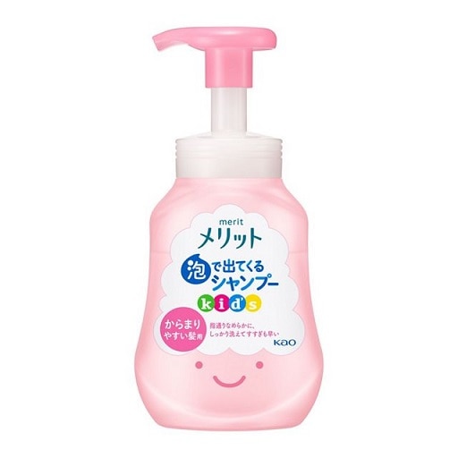 花王 メリット　泡で出てくるシャンプー　キッズ　からまりやすい髪用　ポンプ　３００ｍｌ×12パック