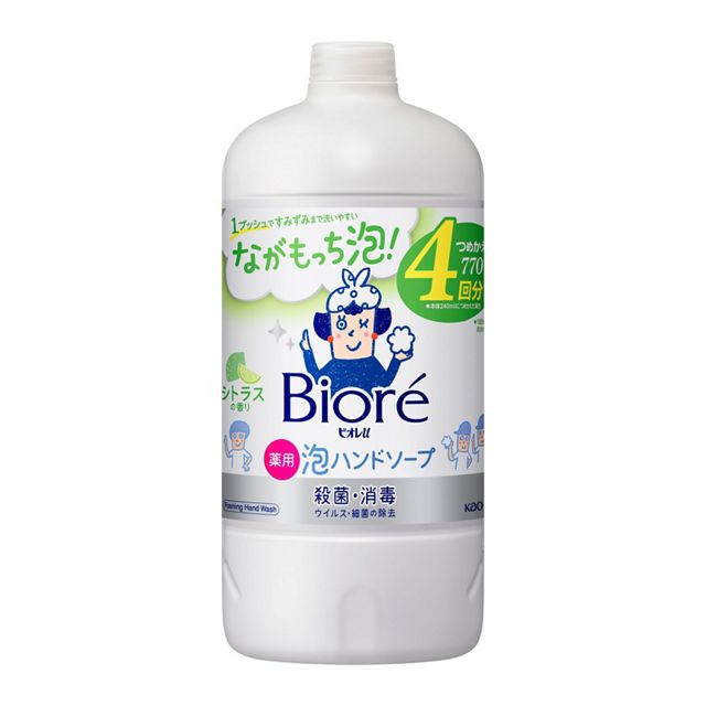 花王 ビオレｕ泡ハンドソープ　シトラス　つめかえ用　７７０ｍｌ×12パック