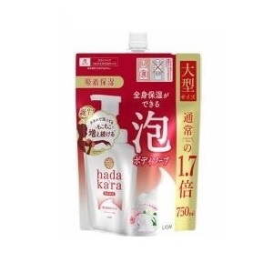 ライオン ハダカラ　泡で出てくるタイプ　フローラルブーケの香り　つめかえ　７５０ｍｌ×12パック